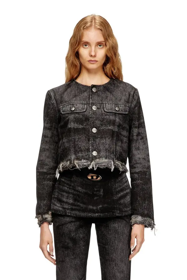 DIESEL® Lasered Cotton-hemp Denim Jacket - Black