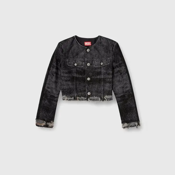 DIESEL® Lasered Cotton-hemp Denim Jacket - Black