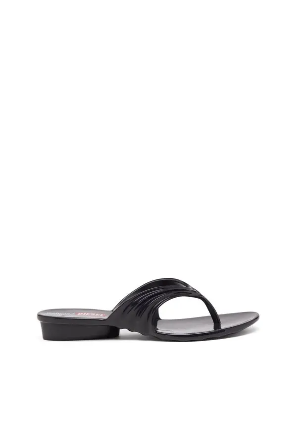 DIESEL® Sculptural Melflex Flip-flops With Block Heel