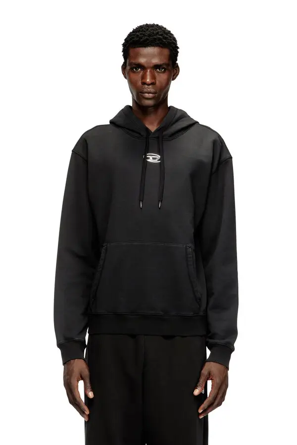 DIESEL® Organic Cotton Hoodie With Metallic Oval D Logo
