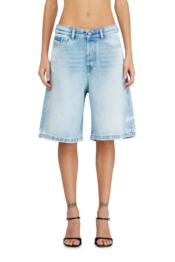 DIESEL® Relaxed-leg Distressed Denim Shorts