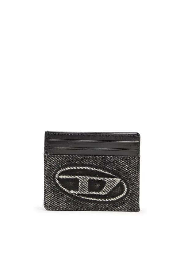 DIESEL® Card Holder In Washed Cotton And Leather - Grey