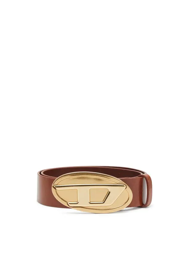 DIESEL® Leather Belt With Oval D Plaque - Multicolor