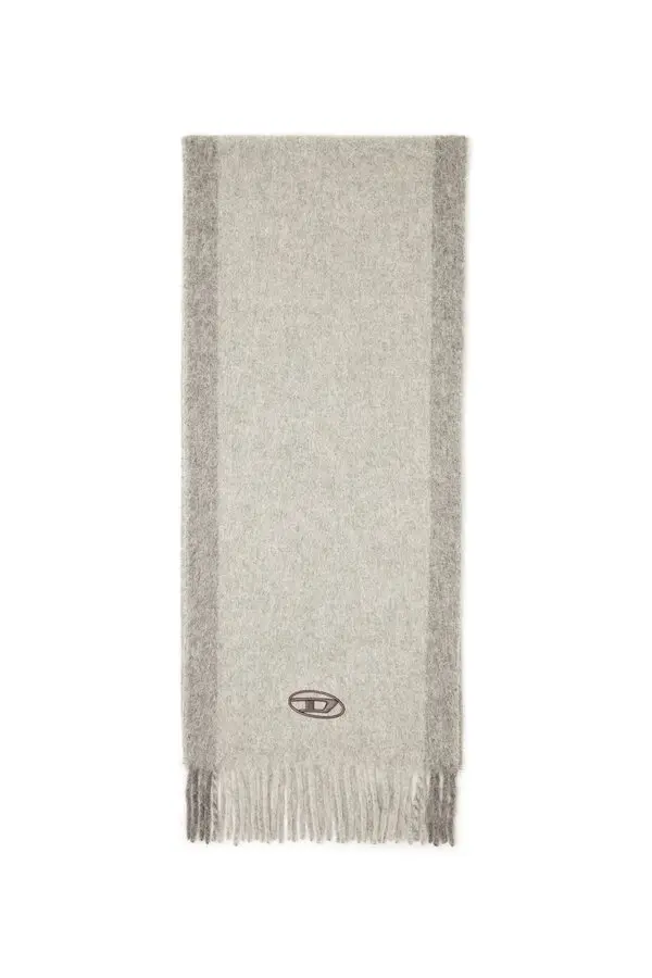 DIESEL® Wool-blend Scarf With Contrast Stripes - Grey