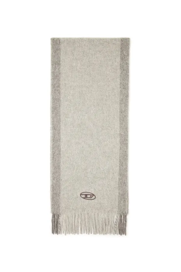 DIESEL® Wool-blend Scarf With Contrast Stripes - Grey