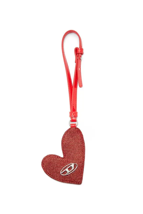 DIESEL® Heart Charm With Logo In Metal