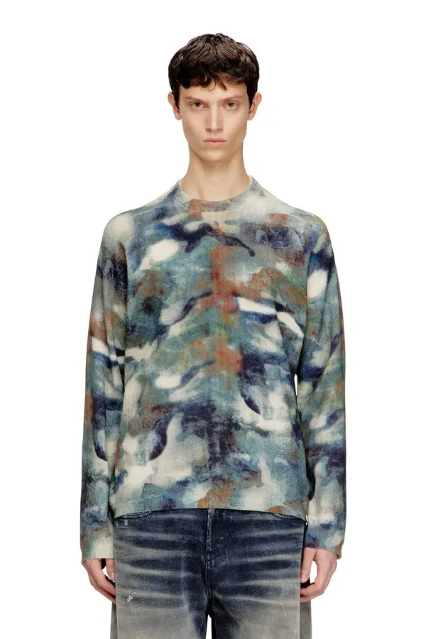 DIESEL® Sponge-yarn Jumper With Abstract Print