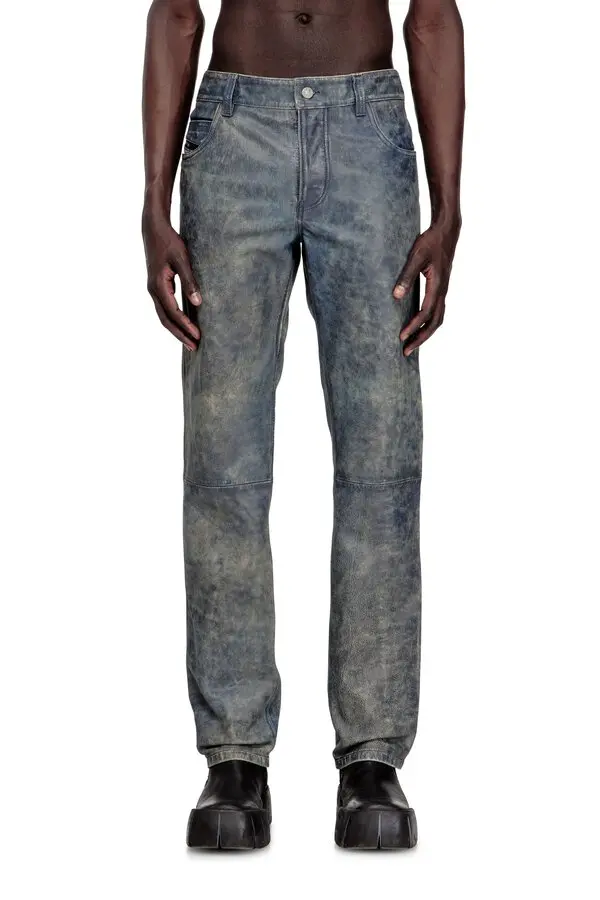DIESEL® Jean-cut Leather Trousers