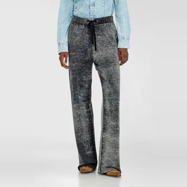 DIESEL® Reverse-print Knitted Wool Track Pants - Grey