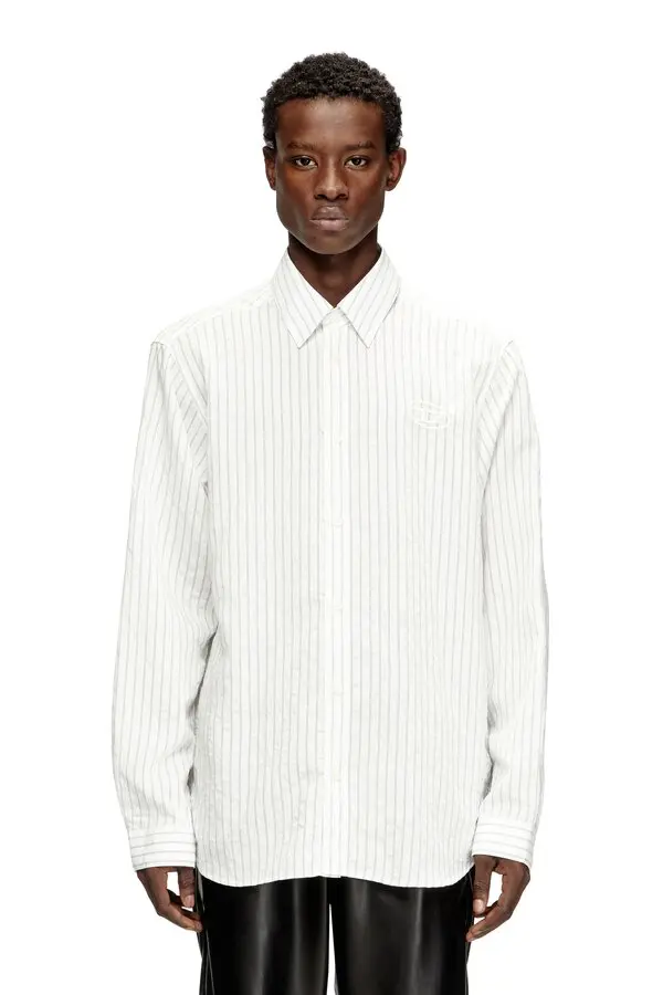 DIESEL® Wool Blend Shirt With Oval D Embroidery
