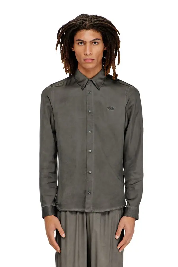 DIESEL® Shirt In Treated Fluid Viscose