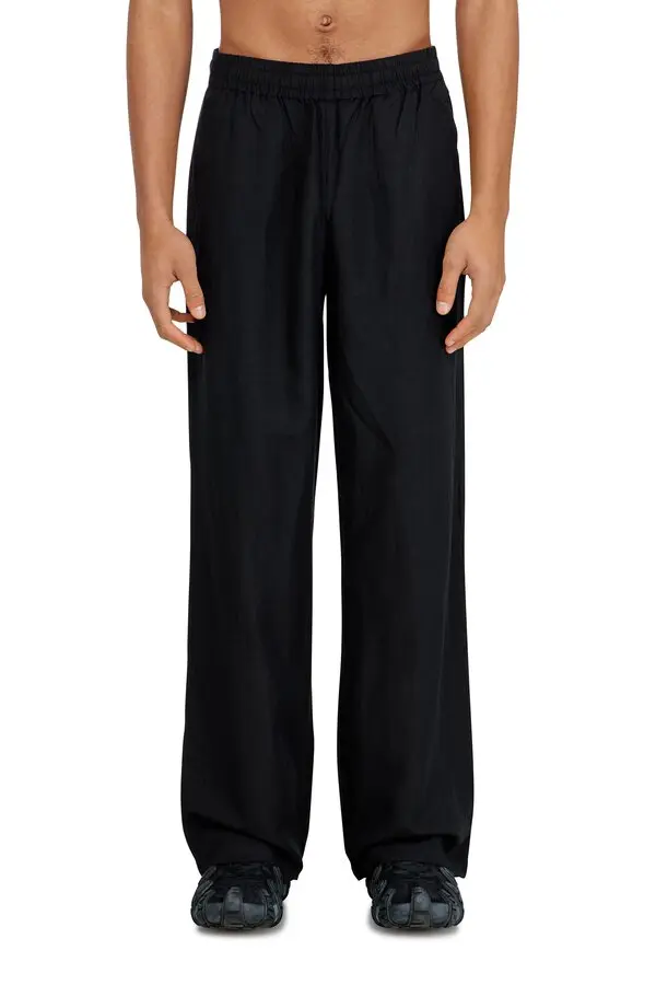 DIESEL® Wide-leg Linen-blend Trousers