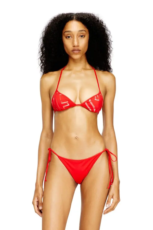 DIESEL® Bikini Top With Graphic Print - Red