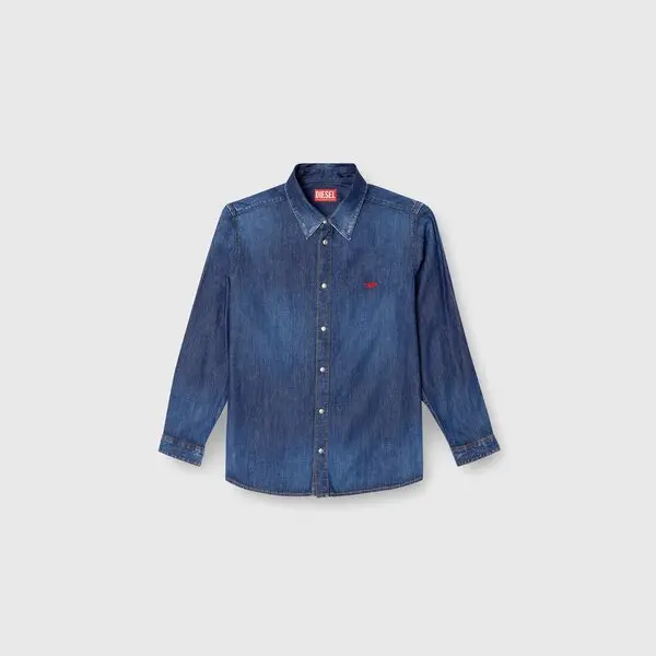 DIESEL® Denim Shirt With Embroidered Logo