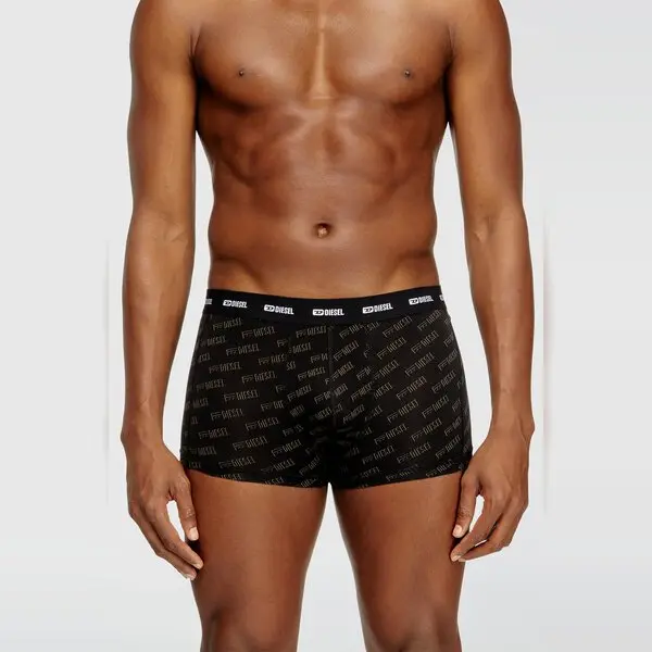 DIESEL® Three-pack Boxer Briefs With Stylised Logo - Black