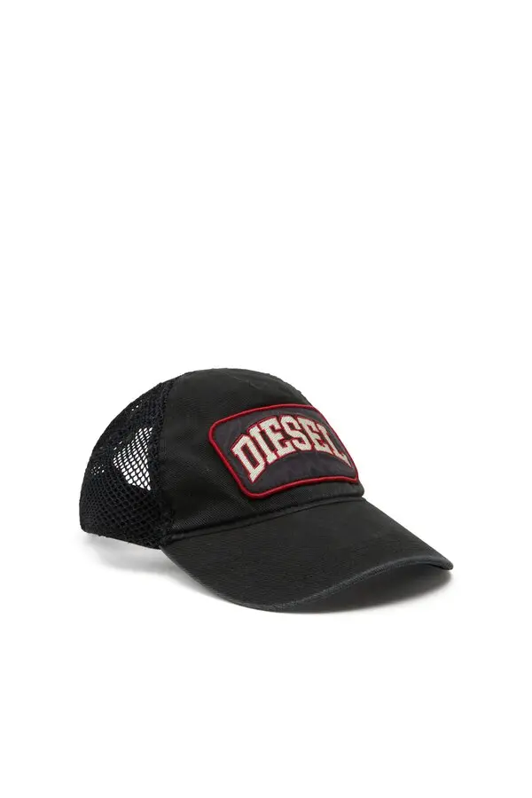 DIESEL® Baseball Cap With Fishnet Mesh - Black