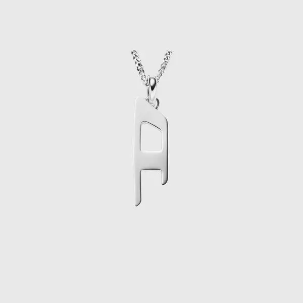 DIESEL® Stainless Steel D Logo Pendant Necklace - Silver
