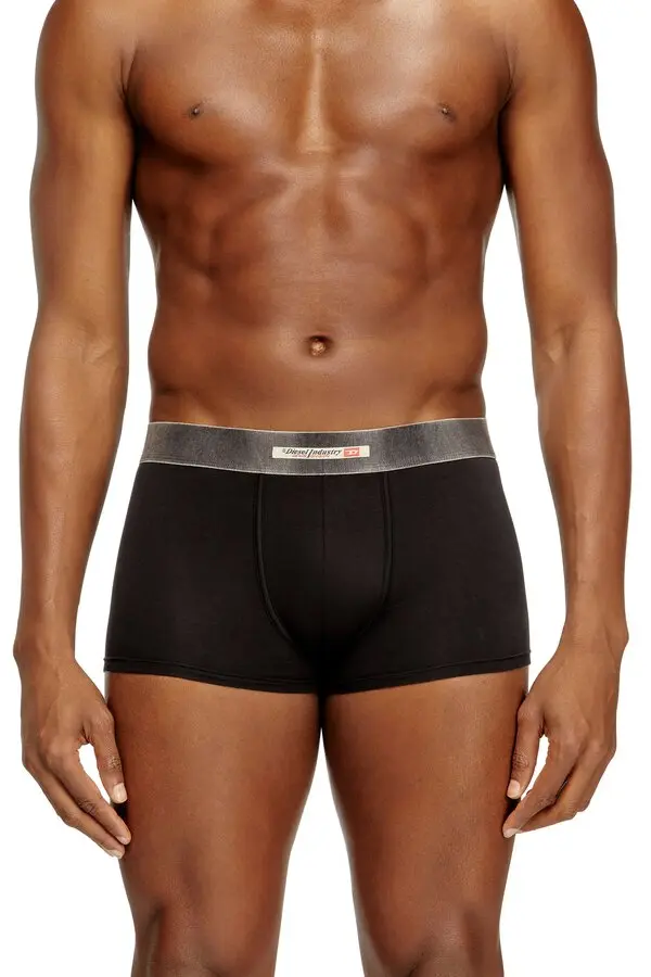DIESEL® Three-pack Of Stretch Cotton Boxer Briefs With Satin Waistband - Black