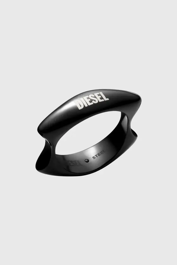 DIESEL® Stainless Steel Statement Ring - Black