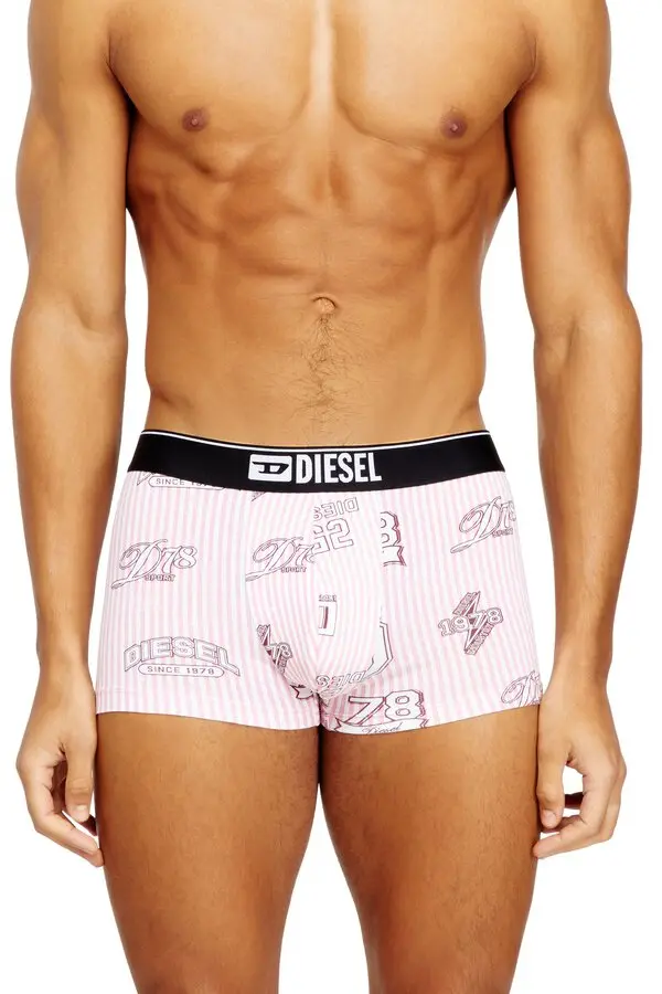 DIESEL® Three-pack Of Stretch Cotton Boxer Briefs With All-over Print - Black