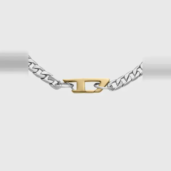 DIESEL® Stainless Steel Link Chain Necklace - Silver