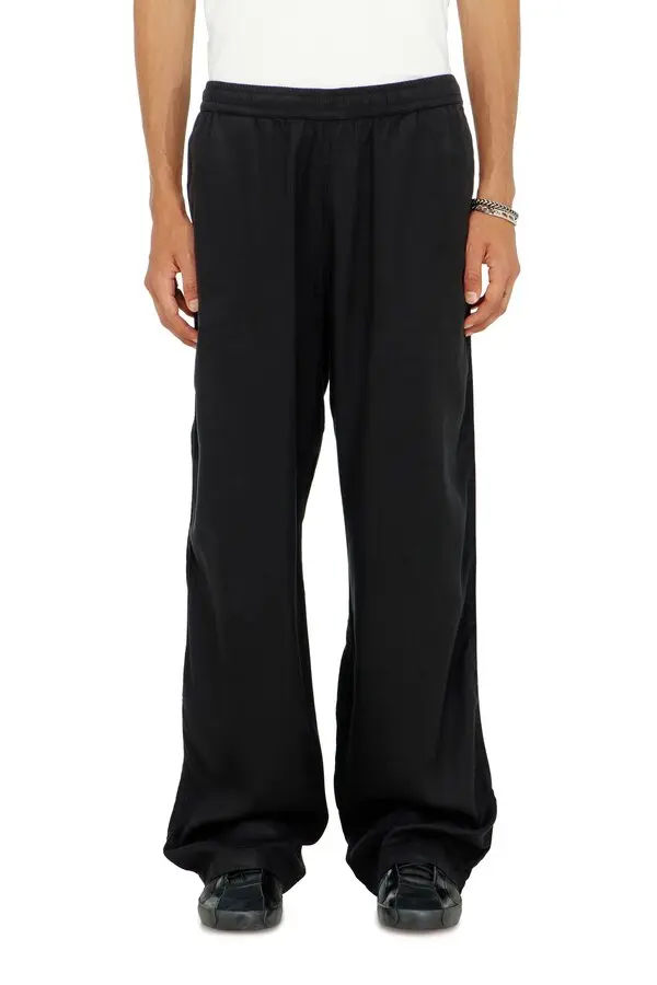 DIESEL® Faded Twill Drawstring Pants With Oval D Logo - Black