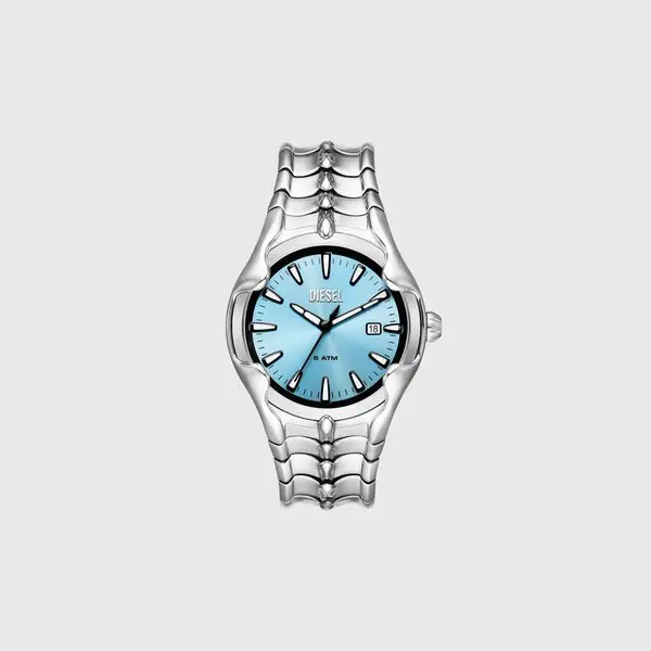 DIESEL® Stainless Steel Three-hand Date Watch - Silver