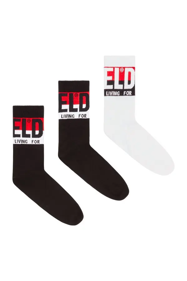 DIESEL® Three-pack Logo Crew Socks - Multicolor