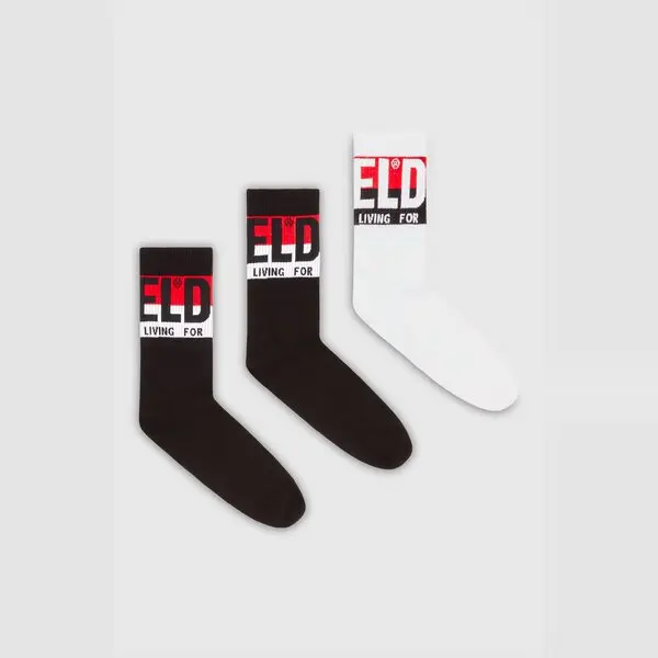 DIESEL® Three-pack Logo Crew Socks - Multicolor