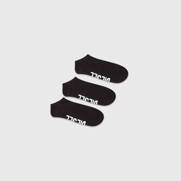 DIESEL® Three-pack Low-cut Logo Socks - Black