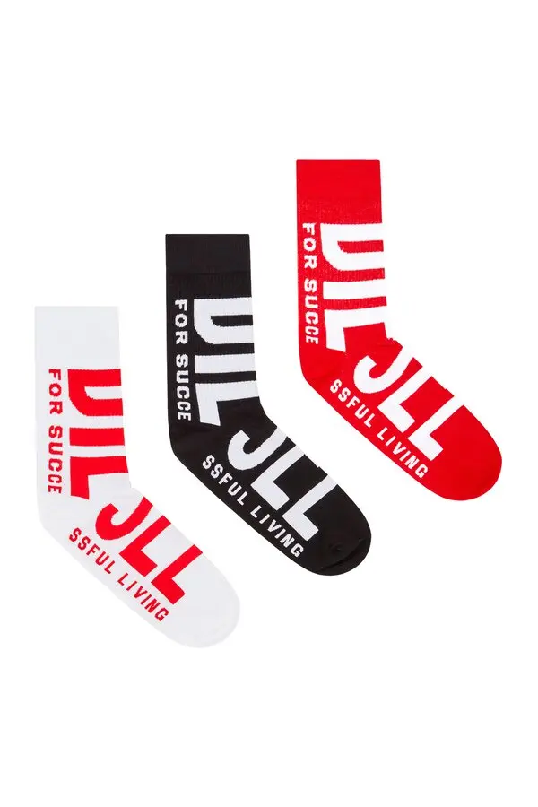 DIESEL® Three-pack Maxi Logo Socks - Multicolor