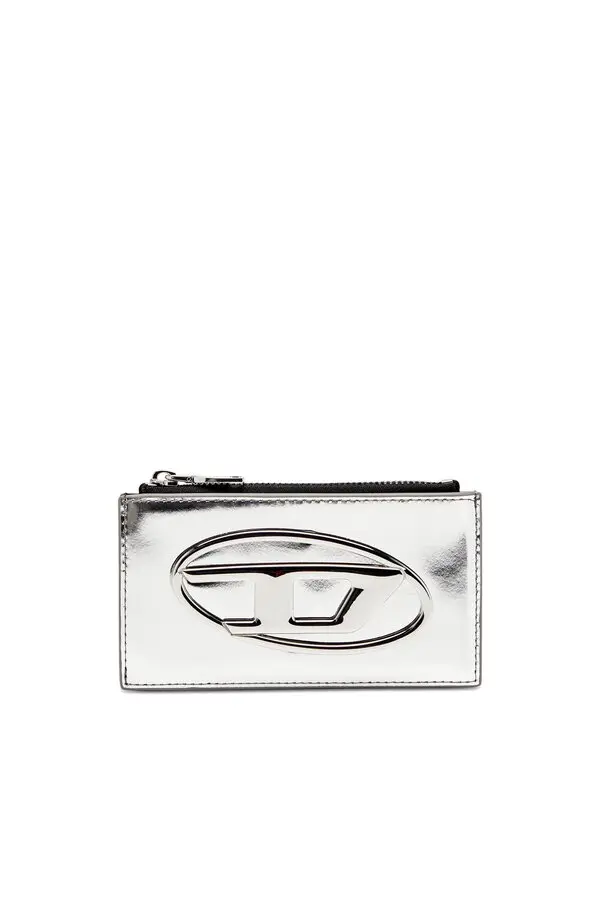DIESEL® Card Holder In Mirror Leather - Silver