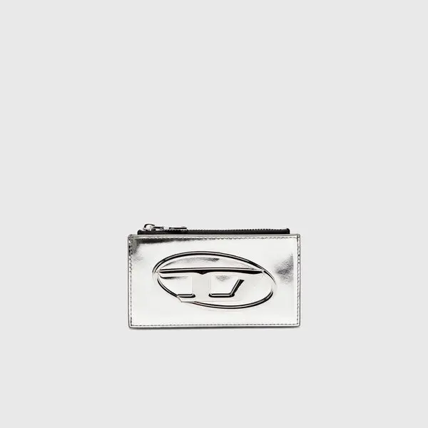 DIESEL® Card Holder In Mirror Leather - Silver