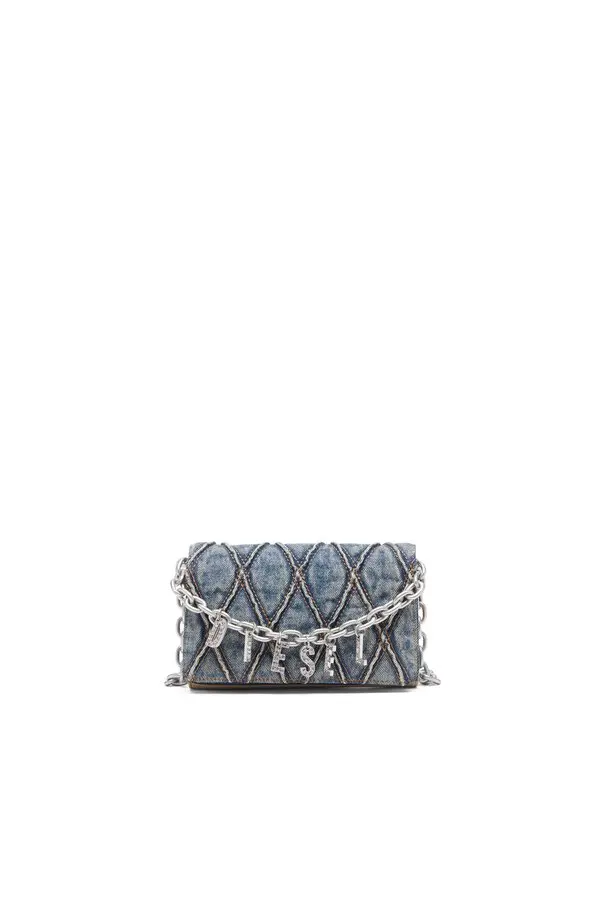 DIESEL® Wallet Purse In Argyle Quilted Denim - Blue