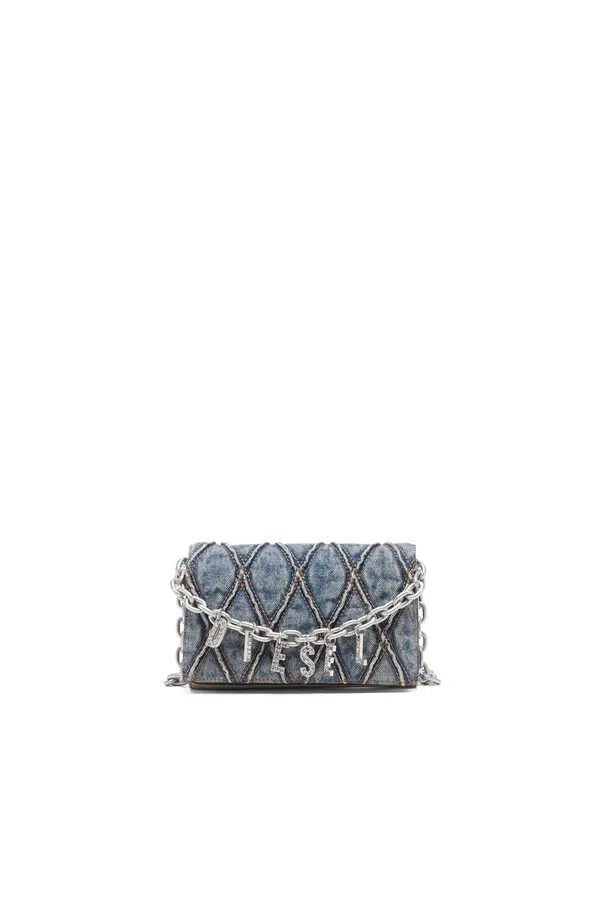 DIESEL® Wallet Purse In Argyle Quilted Denim - Blue