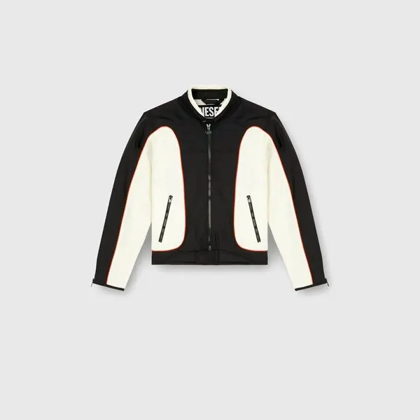 DIESEL® Color-blocked Biker Jacket With Piping - Multicolor
