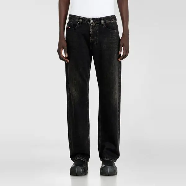 DIESEL® Relaxed Fit Straight Leg Jeans - Black