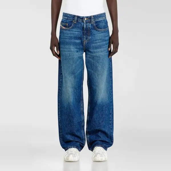 DIESEL® Relaxed Fit Low Waist Wide Leg Jeans - Blue