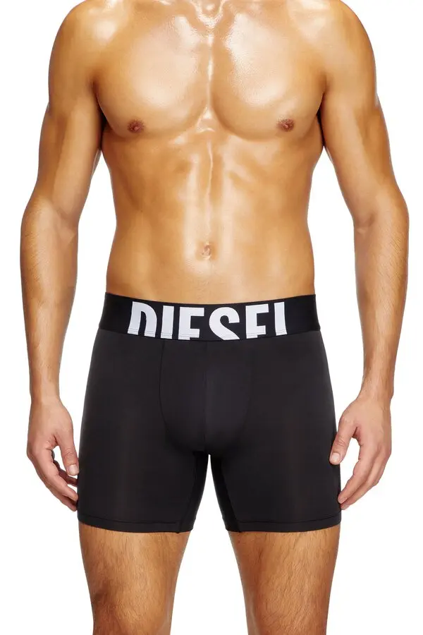 DIESEL® Three-pack Boxer Briefs In Microfibre - Black