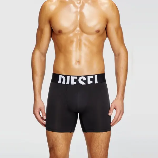 DIESEL® Three-pack Boxer Briefs In Microfibre - Black