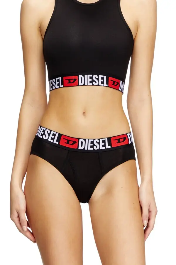 DIESEL® Three-pack Briefs With Maxi-logo Waist - Black