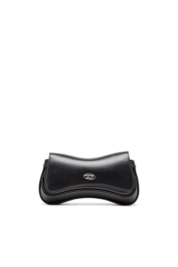 DIESEL® Play Semi Gloss Leather Shoulder Bag - Black