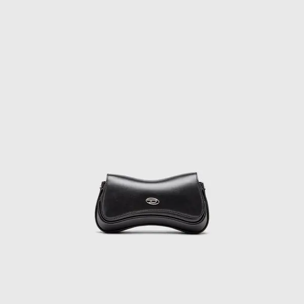 DIESEL® Play Semi Gloss Leather Shoulder Bag - Black