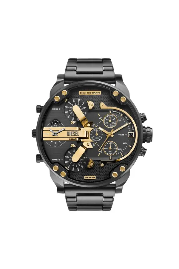 DIESEL® Chronograph Watch With Textured Dial And Stainless Steel Bracelet - Grey