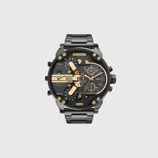 DIESEL® Chronograph Watch With Textured Dial And Stainless Steel Bracelet - Grey