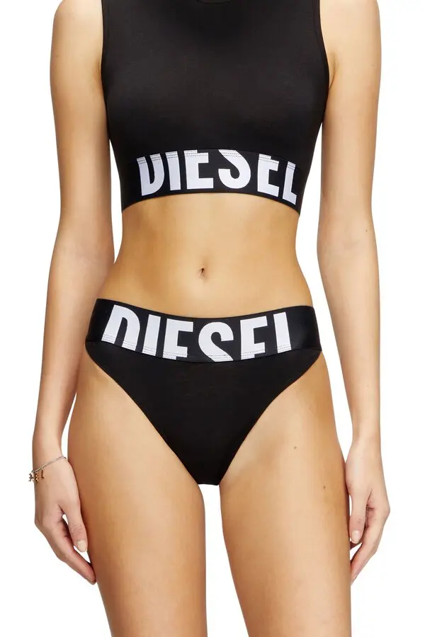 DIESEL® Three-pack Briefs With Cut-off Logo - Black