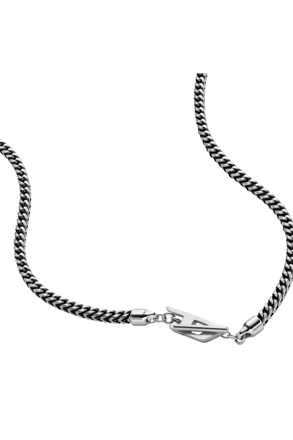 DIESEL® Stainless Steel Brushed Finish Chain Necklace - Silver