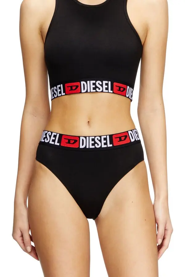 DIESEL® Three-pack Briefs With Maxi-logo Waist - Black