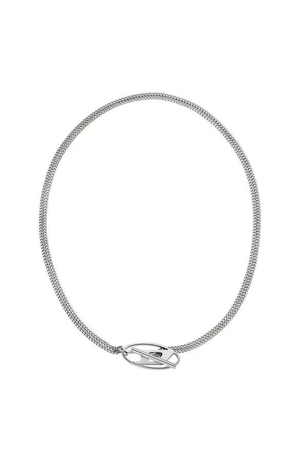 DIESEL® Stainless Steel Chain Necklace With Toggle Closure - Silver