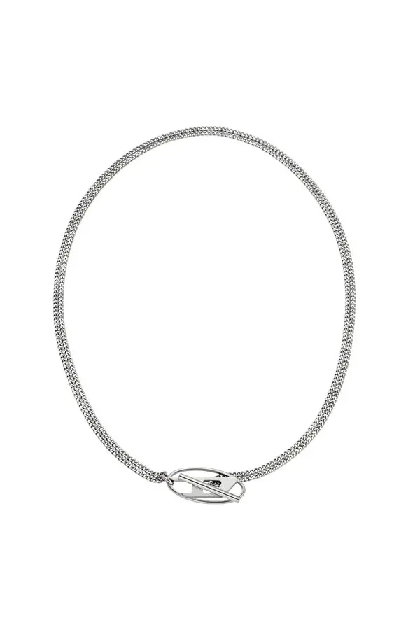 DIESEL® Stainless Steel Chain Necklace With Toggle Closure - Silver